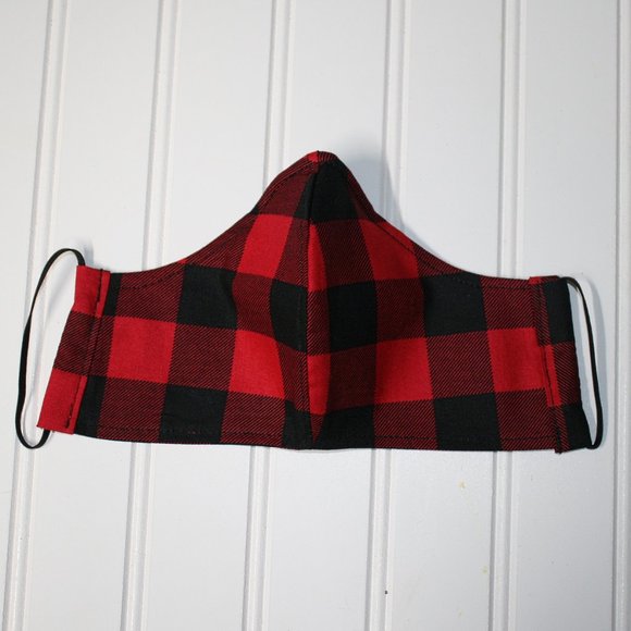 Hand Crafted | Accessories | Handmade Cloth Red Buffalo Plaid Face Mask ...